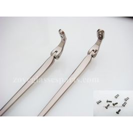 eyeglass temples stainless steel in silver gold color with acetate ...